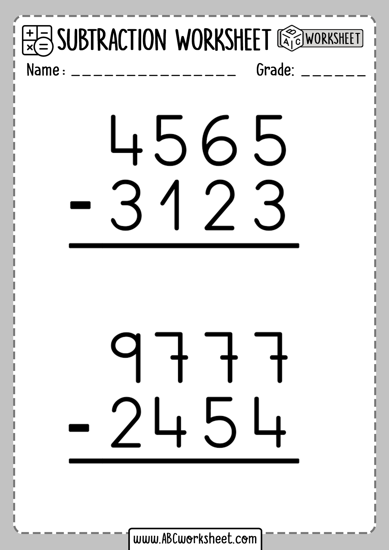 Subtraction Worksheets With Objects 3 Digit Subtraction Regrouping