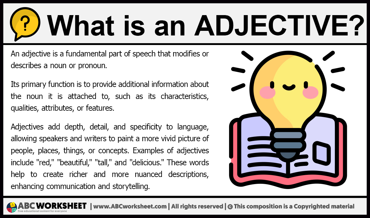 What Is An Adjective Definition Of Adjective